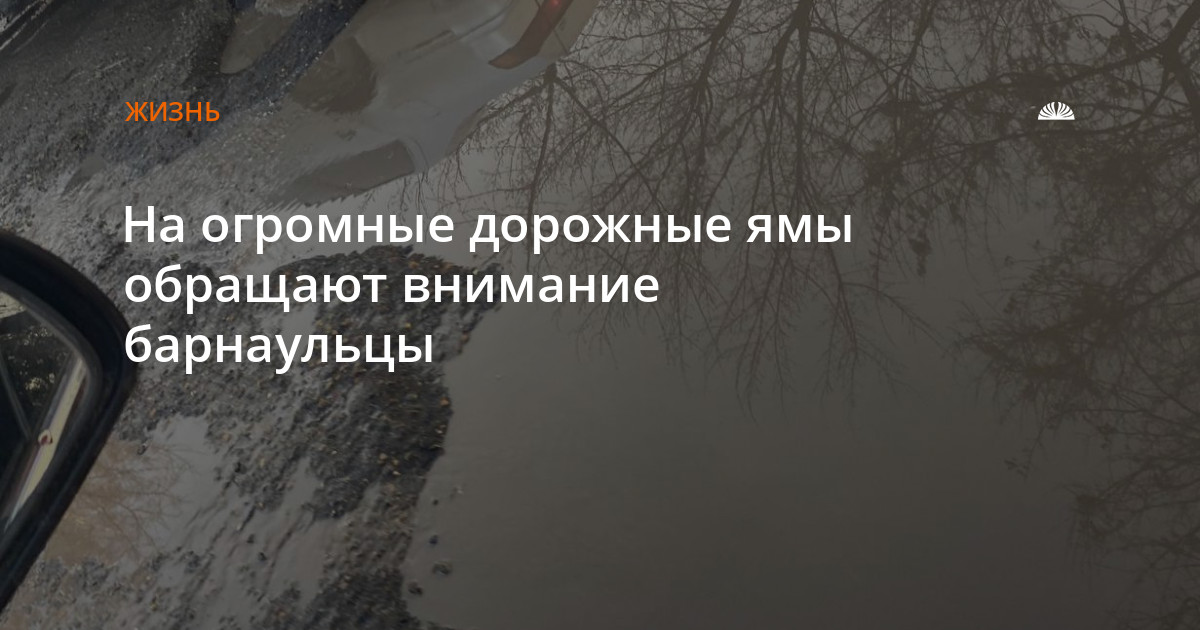 Новость: На огромные дорожные ямы обращают внимание барнаульцы